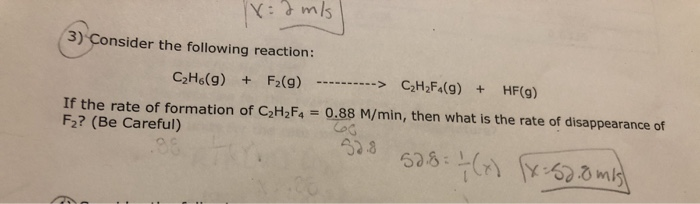 Solved x 2ml 3) Consider the following reaction: C2H6(9) + | Chegg.com