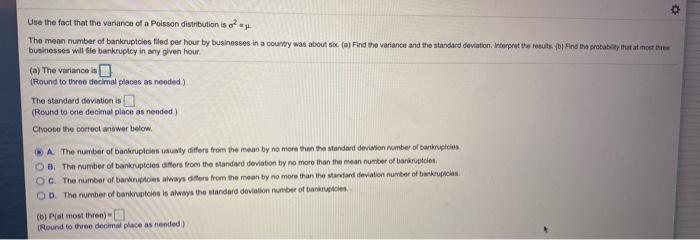 Solved Use the fact that the variance of a Poisson | Chegg.com