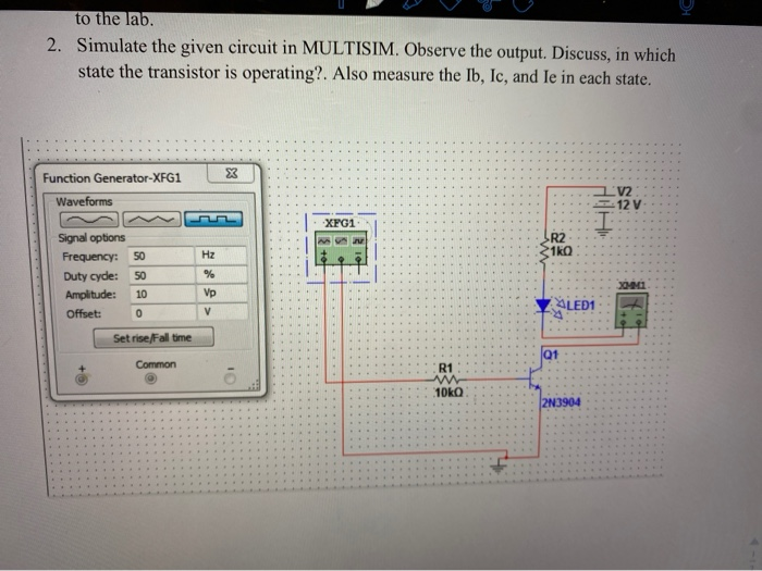 Solved to the lab. 2. Simulate the given circuit in | Chegg.com