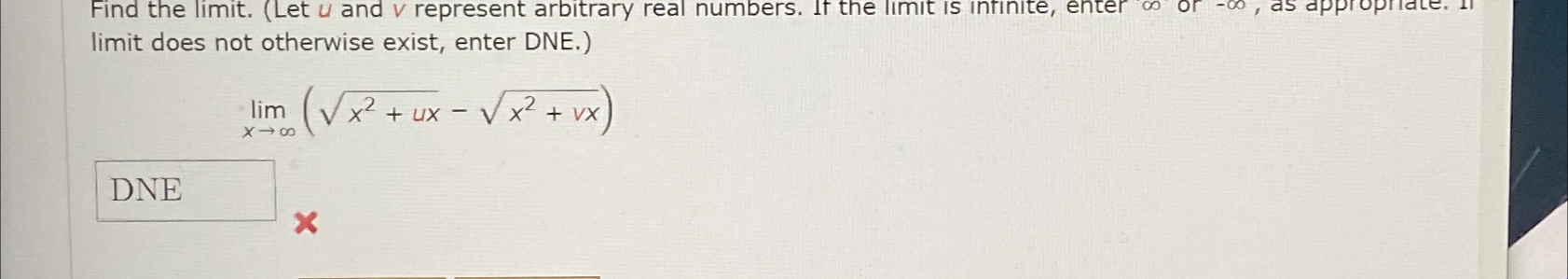 Solved Find the limit. (Let u ﻿and v ﻿represent arbitrary | Chegg.com