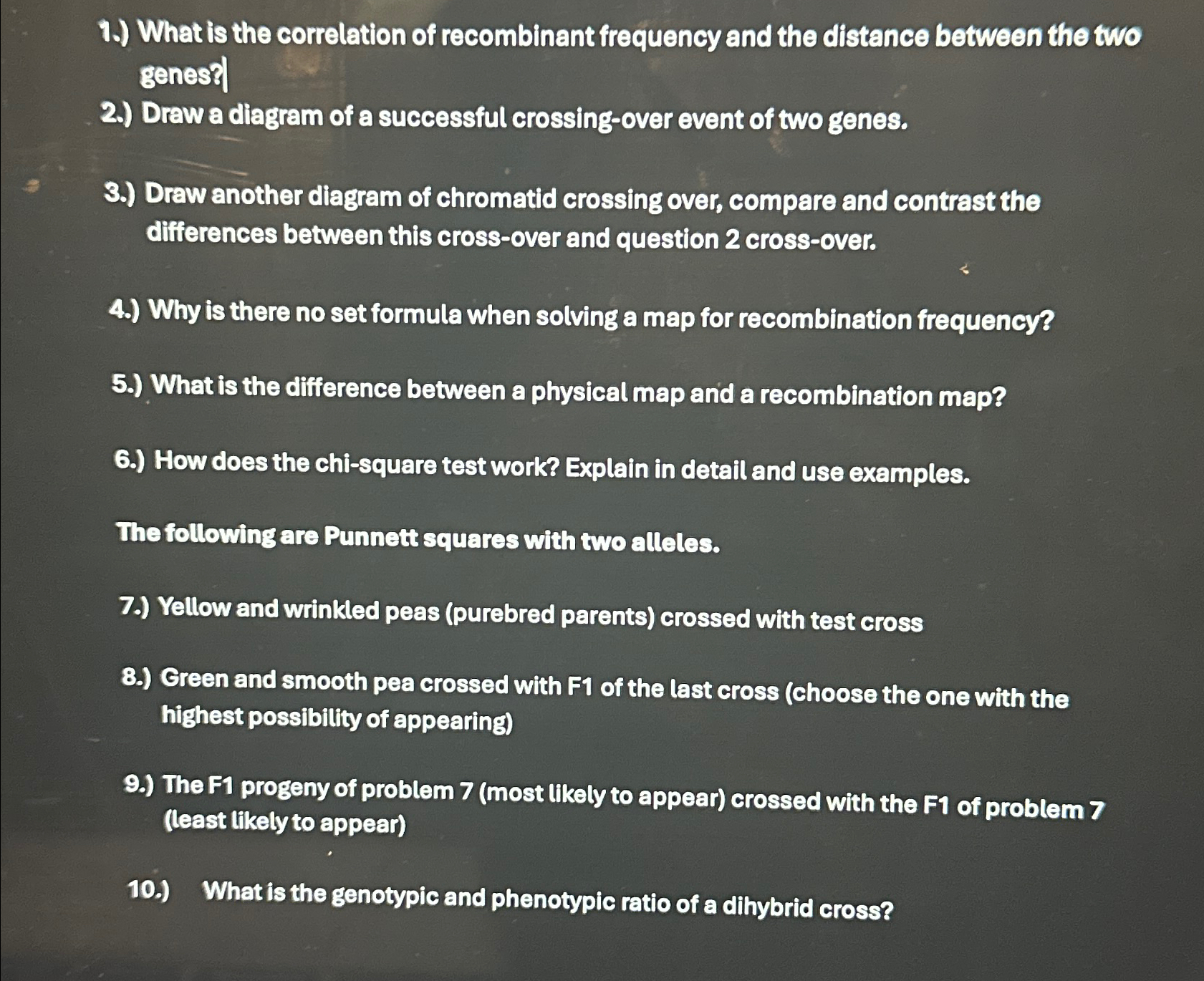 Solved 1 ﻿what Is The Correlation Of Recombinant Frequency