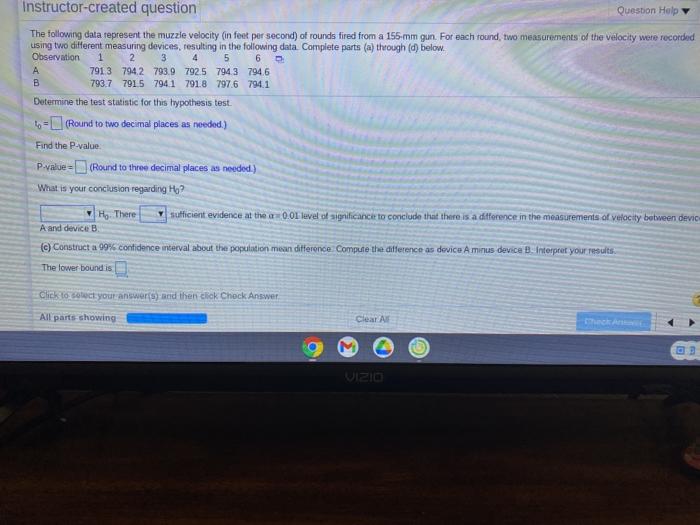 Solved Instructor-created question Question Help The | Chegg.com