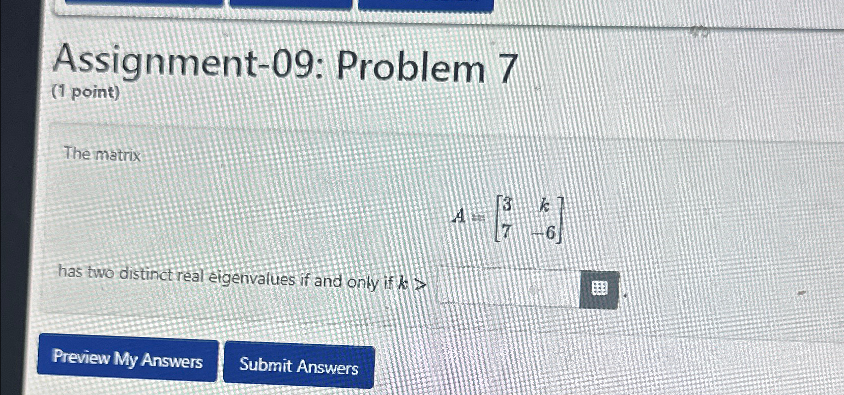 Solved Assignment-09: Problem 7(1 ﻿point)The | Chegg.com