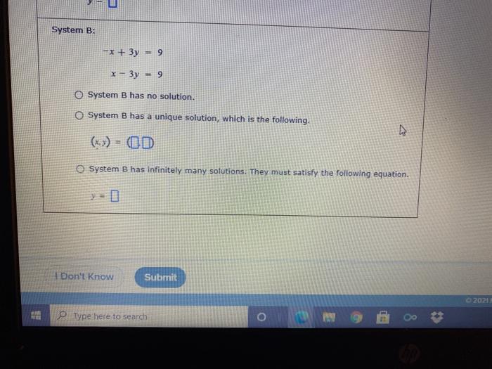 Solved If the system has infinitely many solutions, first | Chegg.com