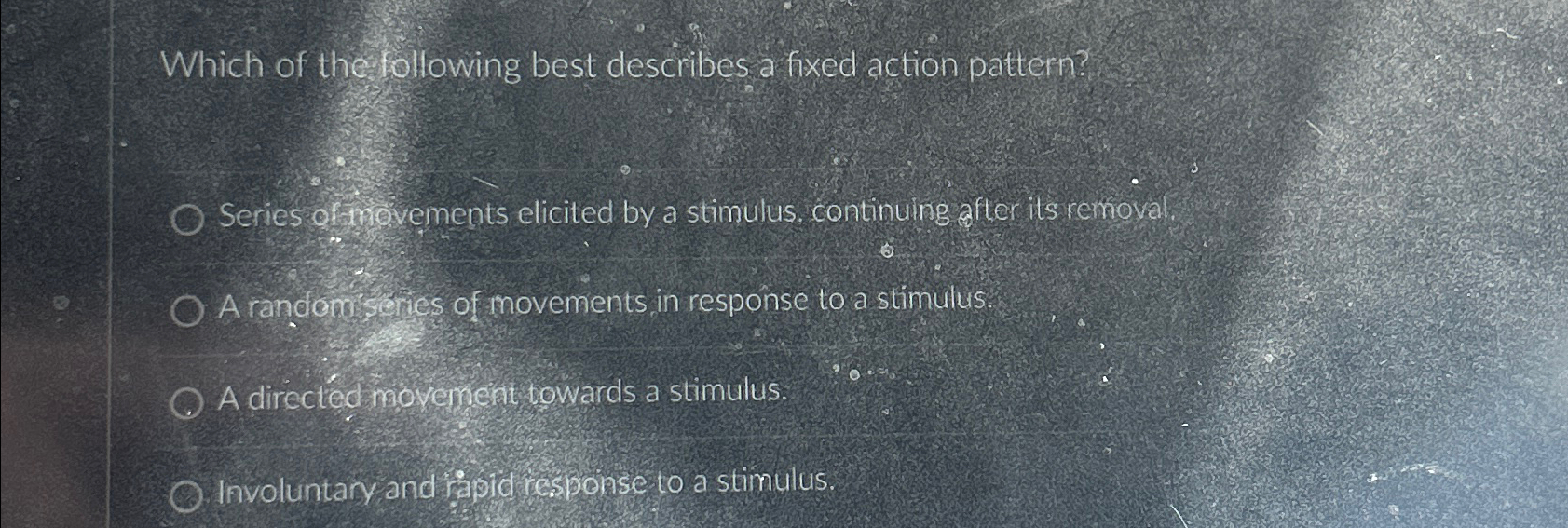 Solved Which of the following best describes a fixed action | Chegg.com