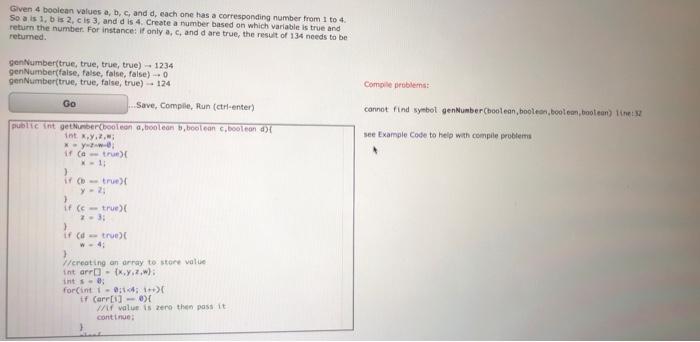 Solved Given 4 Boolean Values A B C And D Each One Has A 6238
