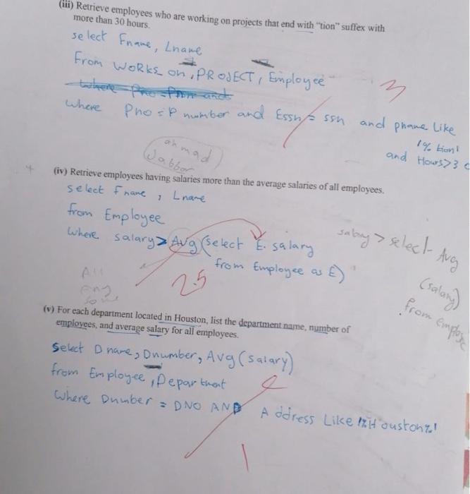 Write down SQL statements 10 perform the following: | Chegg.com