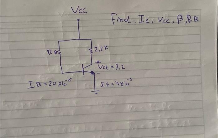Solved IC, VcC,β,RB | Chegg.com