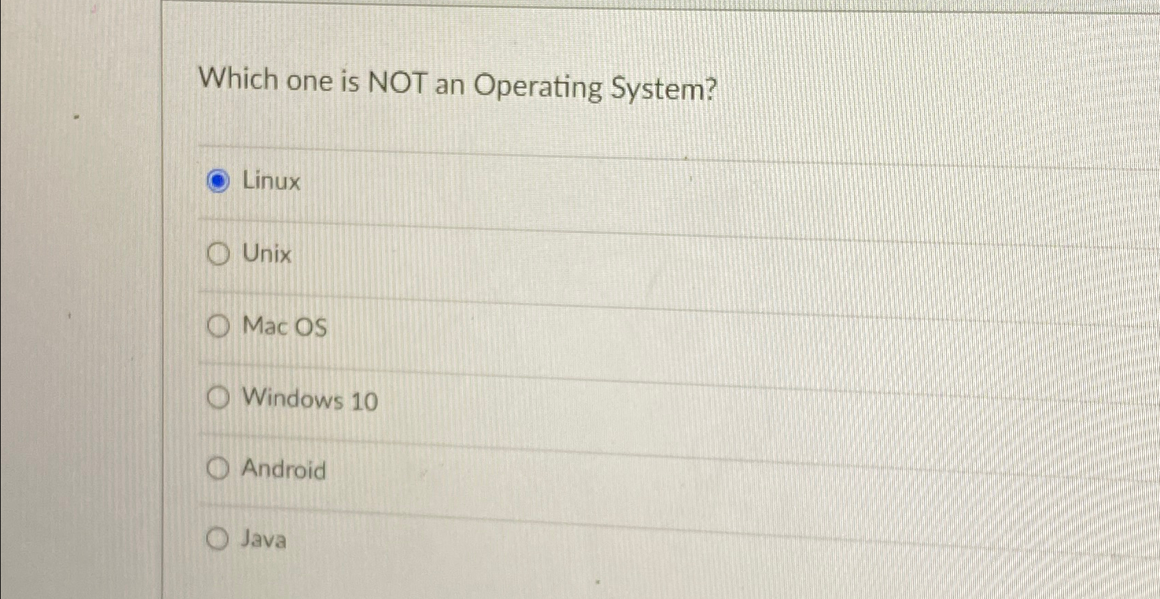Solved Which one is NOT an Operating System?LinuxUnixMac | Chegg.com