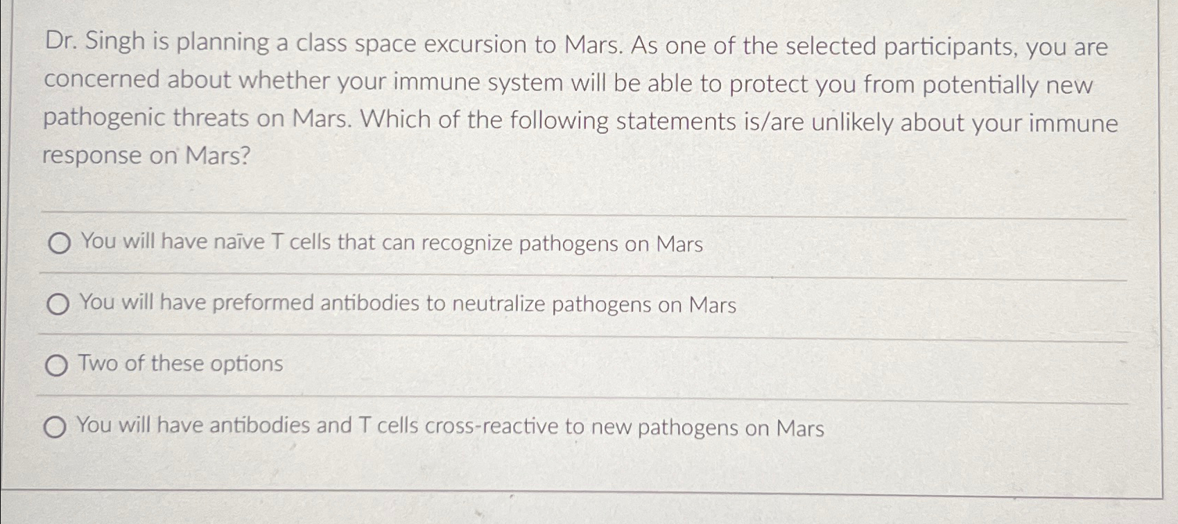 Solved Dr. ﻿Singh is planning a class space excursion to | Chegg.com