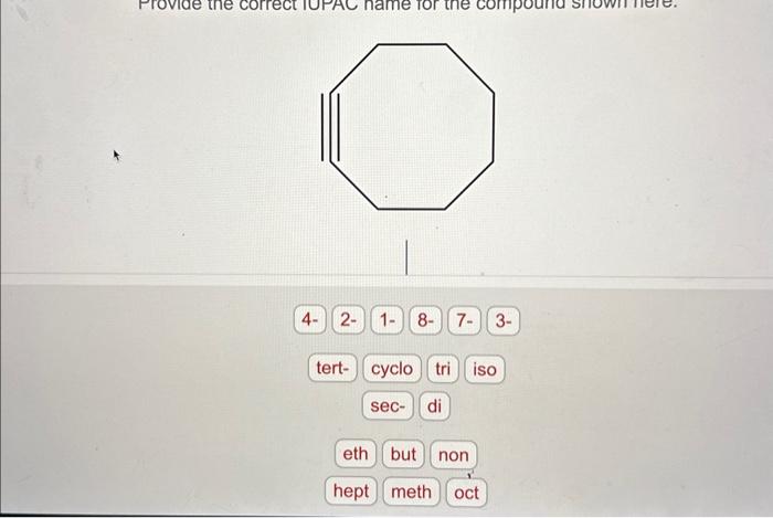 Solved Provide the correct IUPAC name for the skeletal | Chegg.com
