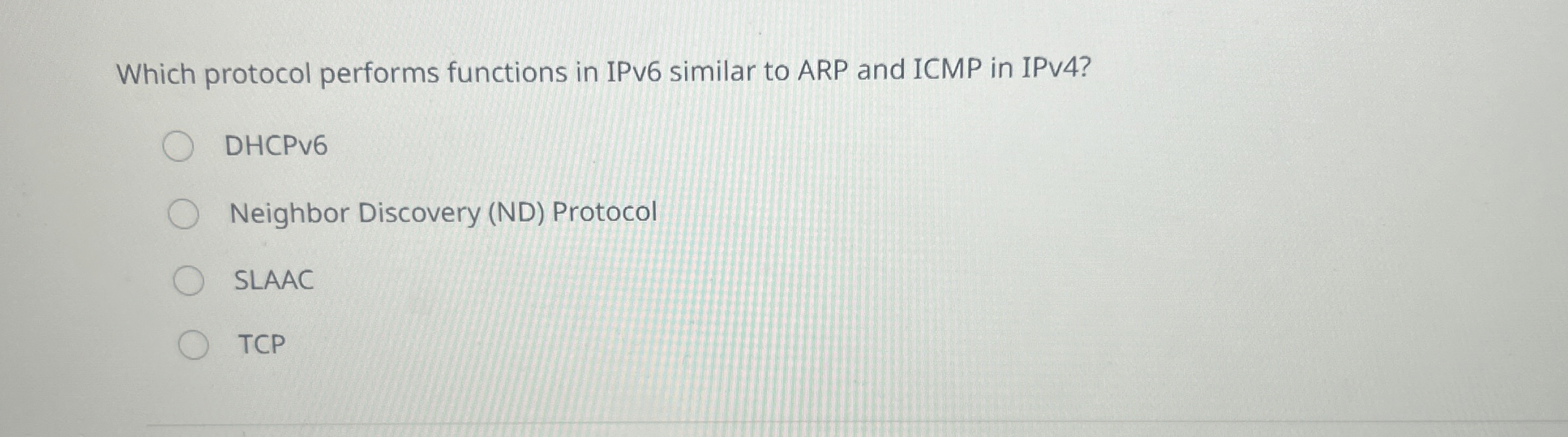 Solved Which protocol performs functions in IPv6 ﻿similar to | Chegg.com