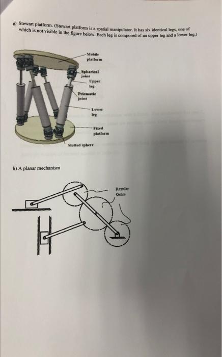 Solved g.) Stewart platform. (Stewart platform is a spatial | Chegg.com