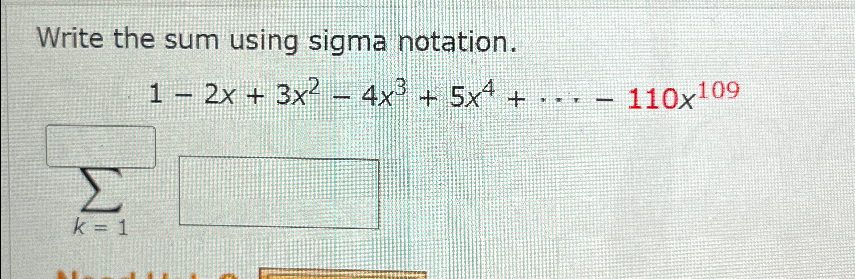 Solved Write the sum using sigma | Chegg.com