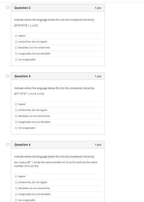 Solved Indicate where the language below fits into the | Chegg.com