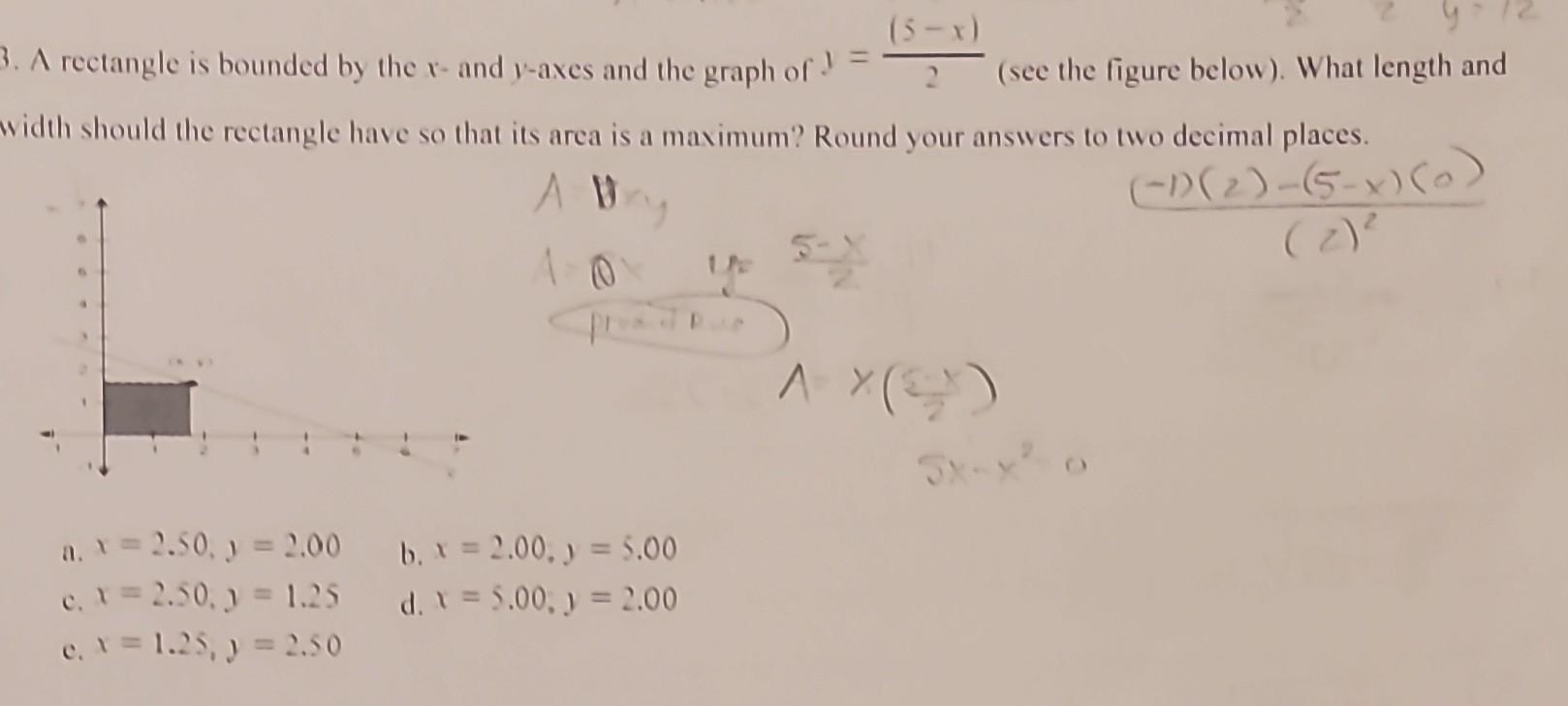 Solved A rectangle is bounded by the x - and y-axes and the | Chegg.com