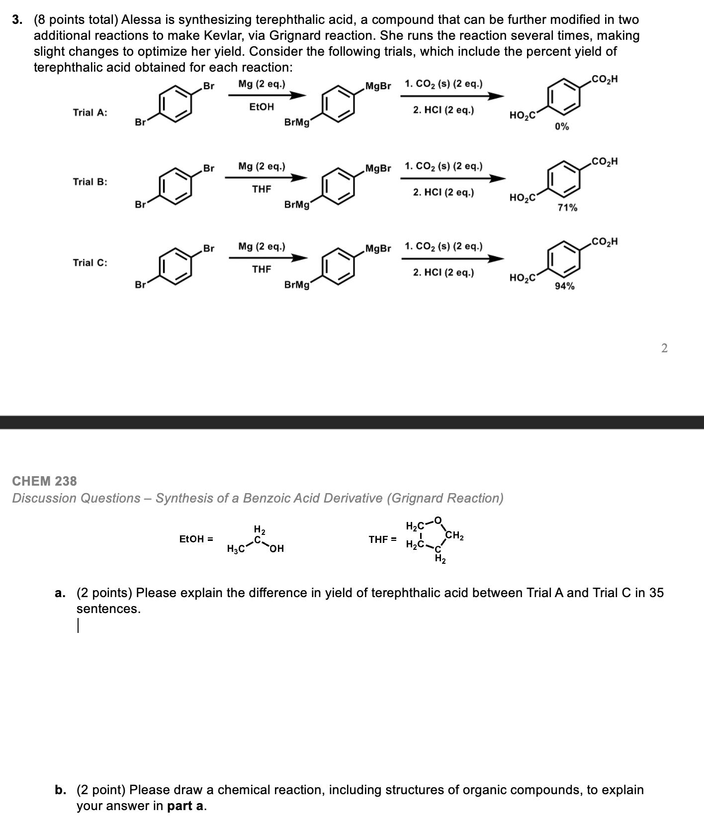 Solved 3. (8 ﻿points total) ﻿Alessa is synthesizing | Chegg.com