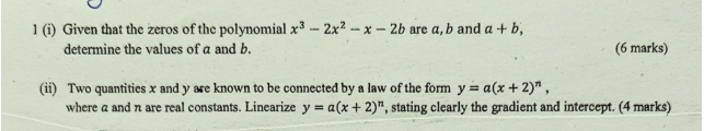 Solved 1 (i) ﻿Given that the zeros of the polynomial | Chegg.com