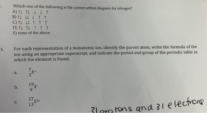 Solved What is the electron configuration for Ga? A) | Chegg.com