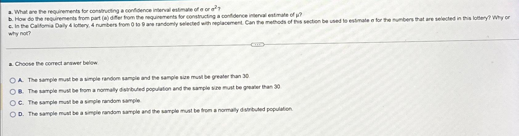 Solved a. ﻿What are the requirements for constructing a | Chegg.com