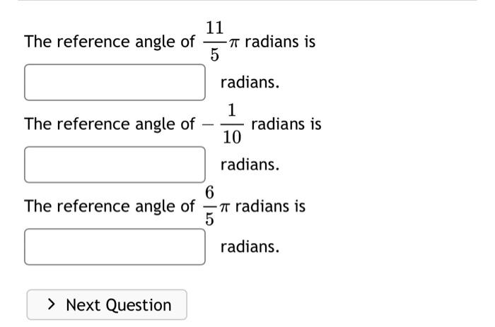 Solved 11 The reference angle of a radians is 5 radians. The | Chegg.com