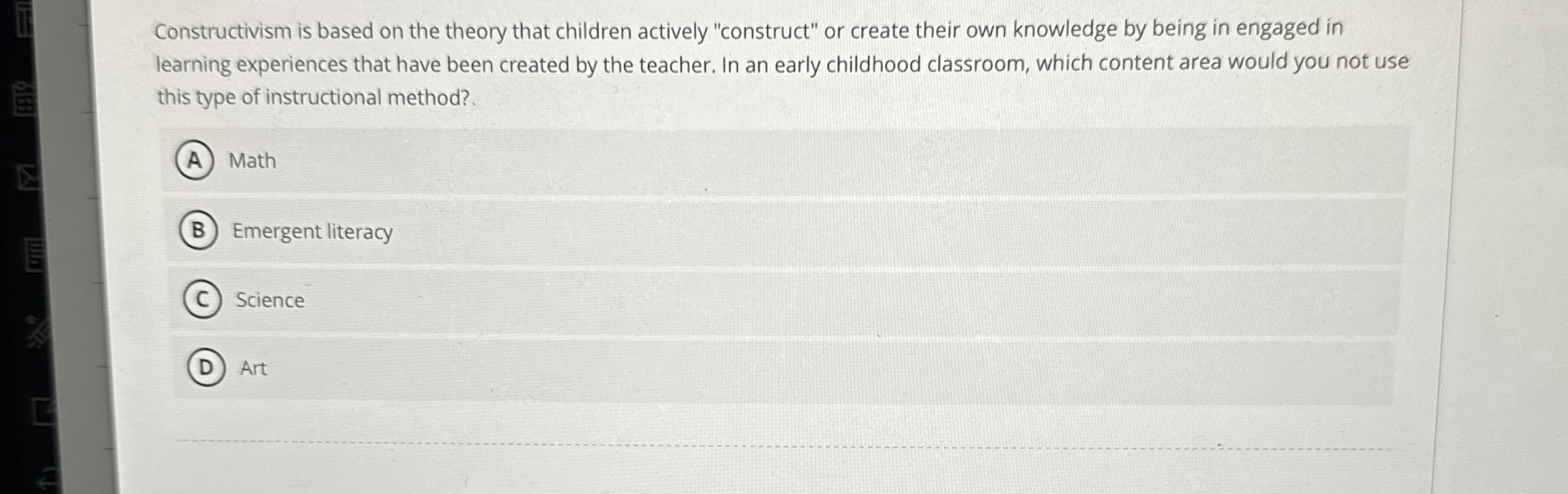 Solved Constructivism is based on the theory that children | Chegg.com