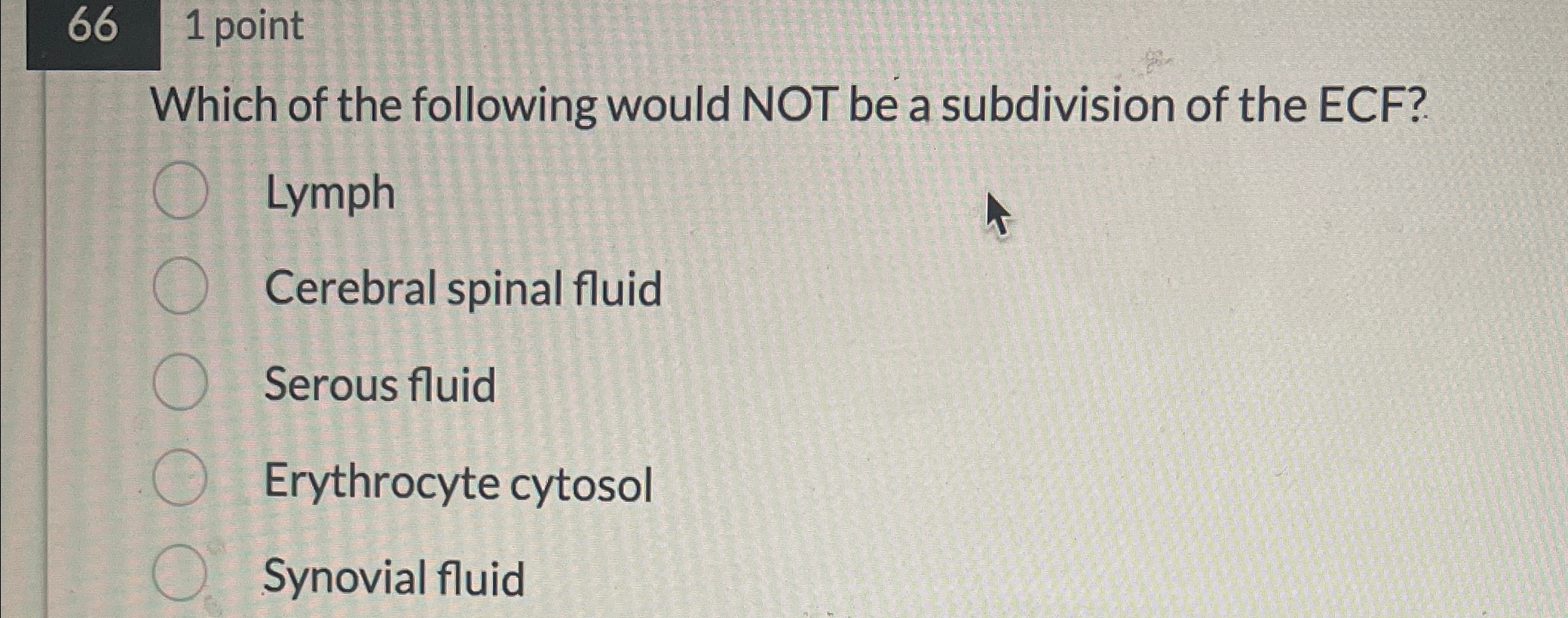 Solved 661 ﻿pointWhich of the following would NOT be a | Chegg.com