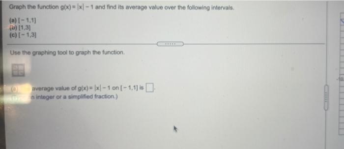 Solved Graph the function g(x) = lxl - 1 and find its | Chegg.com