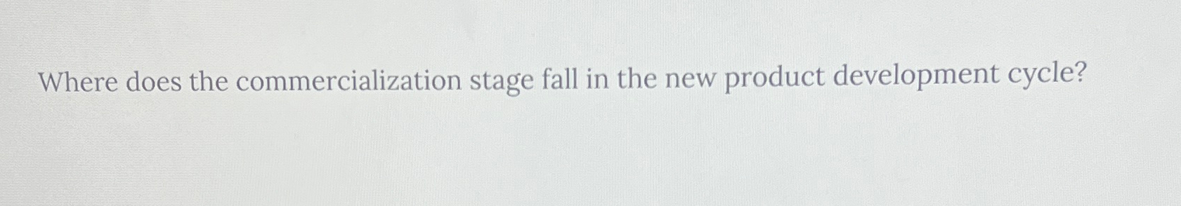 Solved Where does the commercialization stage fall in the | Chegg.com