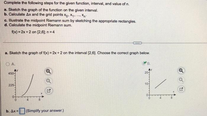 Solved Complete the following steps for the given function, | Chegg.com