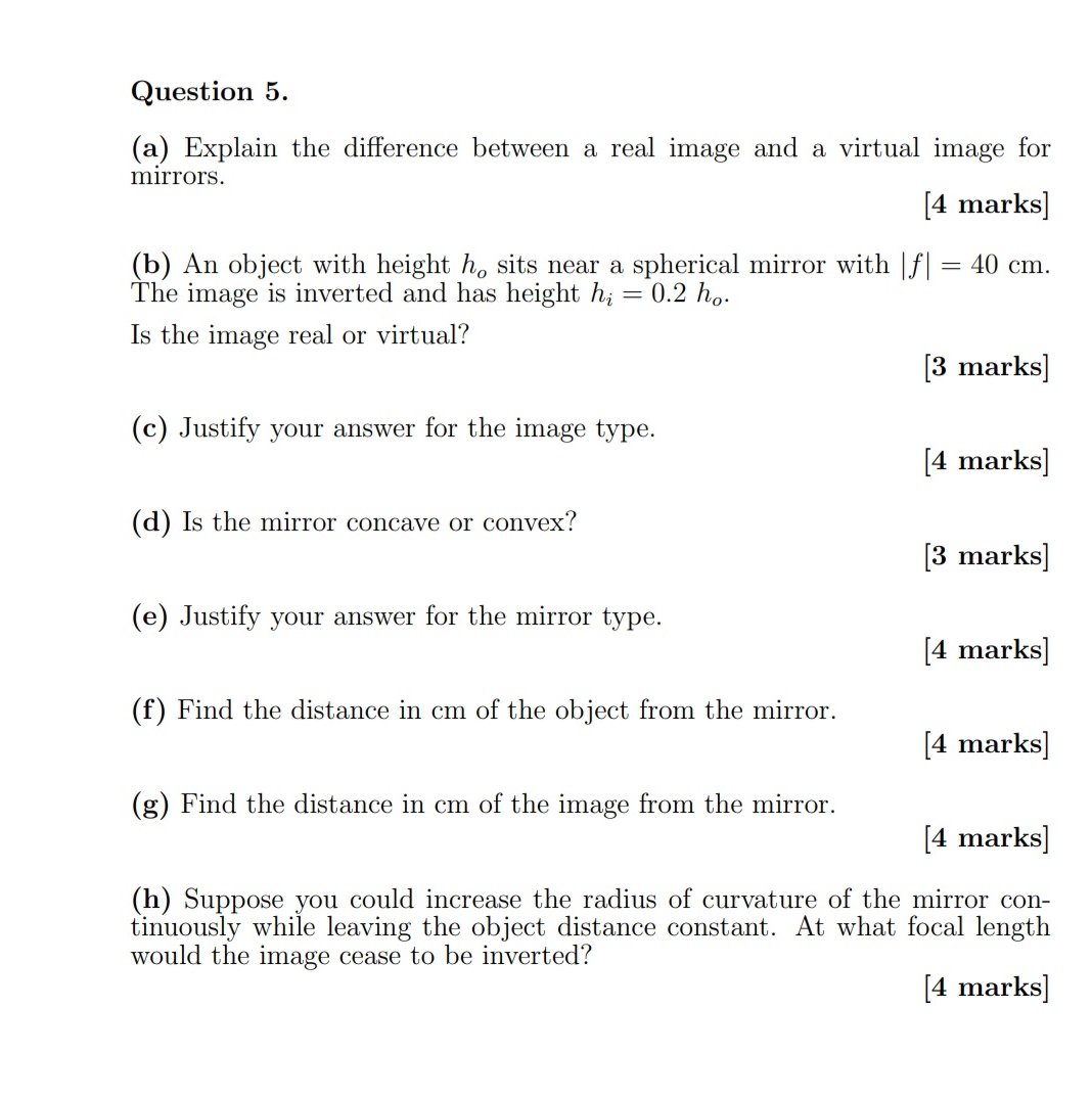 Solved Question 5.(a) ﻿Explain the difference between a real | Chegg.com