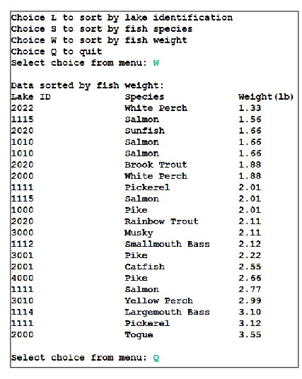 Design a class named Fish which stores a String lake | Chegg.com