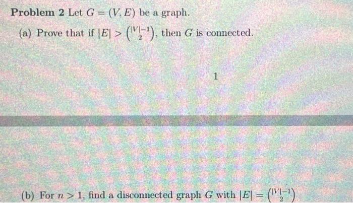 Solved Problem 2 Let G = (V. E) be a graph. (a) Prove that | Chegg.com