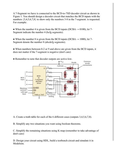 Solved A 7-Segment we have is connected to the BCD-10-7SD | Chegg.com