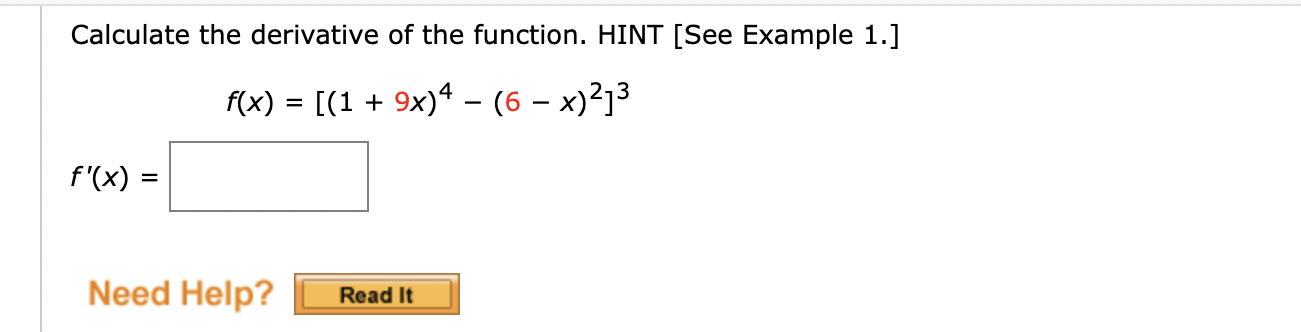 Solved Calculate the derivative of the function. HINT [See | Chegg.com