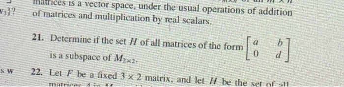 Solved matrices is a vector space, under the usual | Chegg.com
