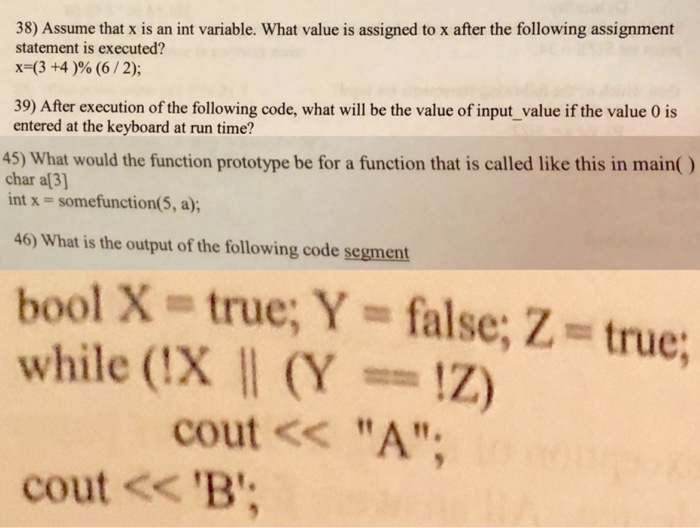 Solved For question 38, 45, 46, please write out the answer | Chegg.com