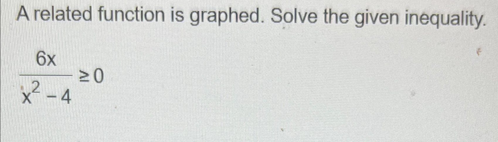 Solved A related function is graphed. Solve the given | Chegg.com