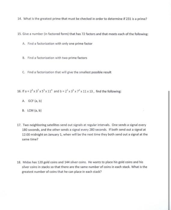 Solved Name Number Theory Worksheet 1. Suppose a and b are | Chegg.com