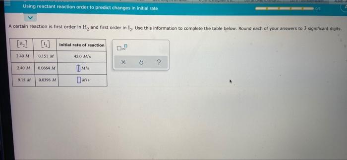 Solved Using reactant reaction order to predict changes in | Chegg.com