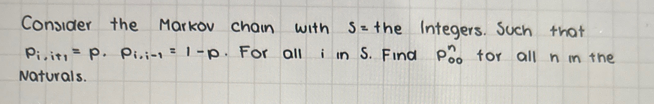 Solved Consider the Markov chain with s= ﻿the Integers. Such | Chegg.com