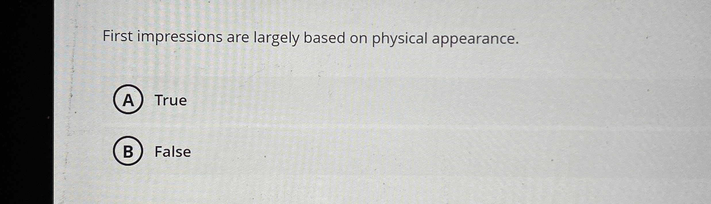 Solved First impressions are largely based on physical | Chegg.com