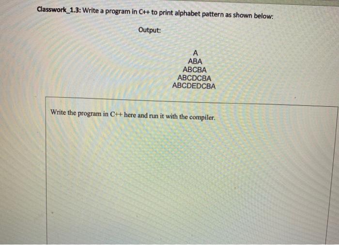 Solved Classwork_1.2: Program star sequence in diamond shape | Chegg.com
