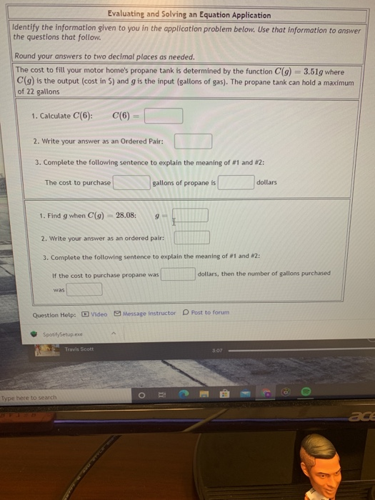 Solved Evaluating and Solving an Equation Application | Chegg.com
