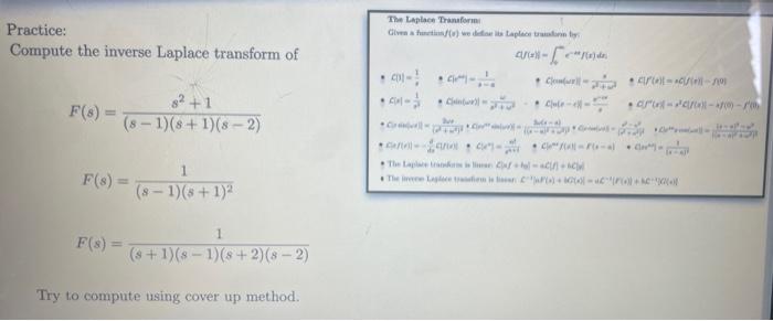 Solved The Laphoce Trianferm Practice: Try to compute using | Chegg.com