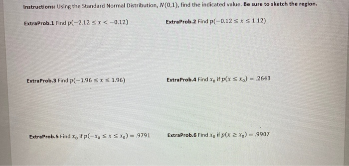 Solved Instructions: Using the Standard Normal Distribution, | Chegg.com