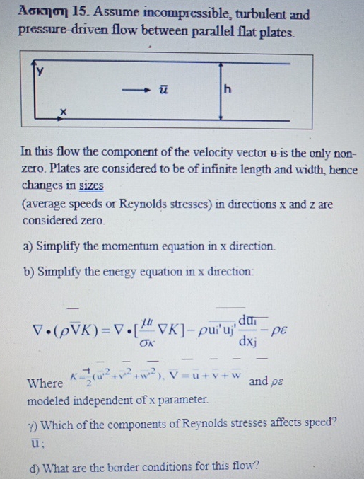 Solved pressure-driven flow between parallel flat plates.In | Chegg.com