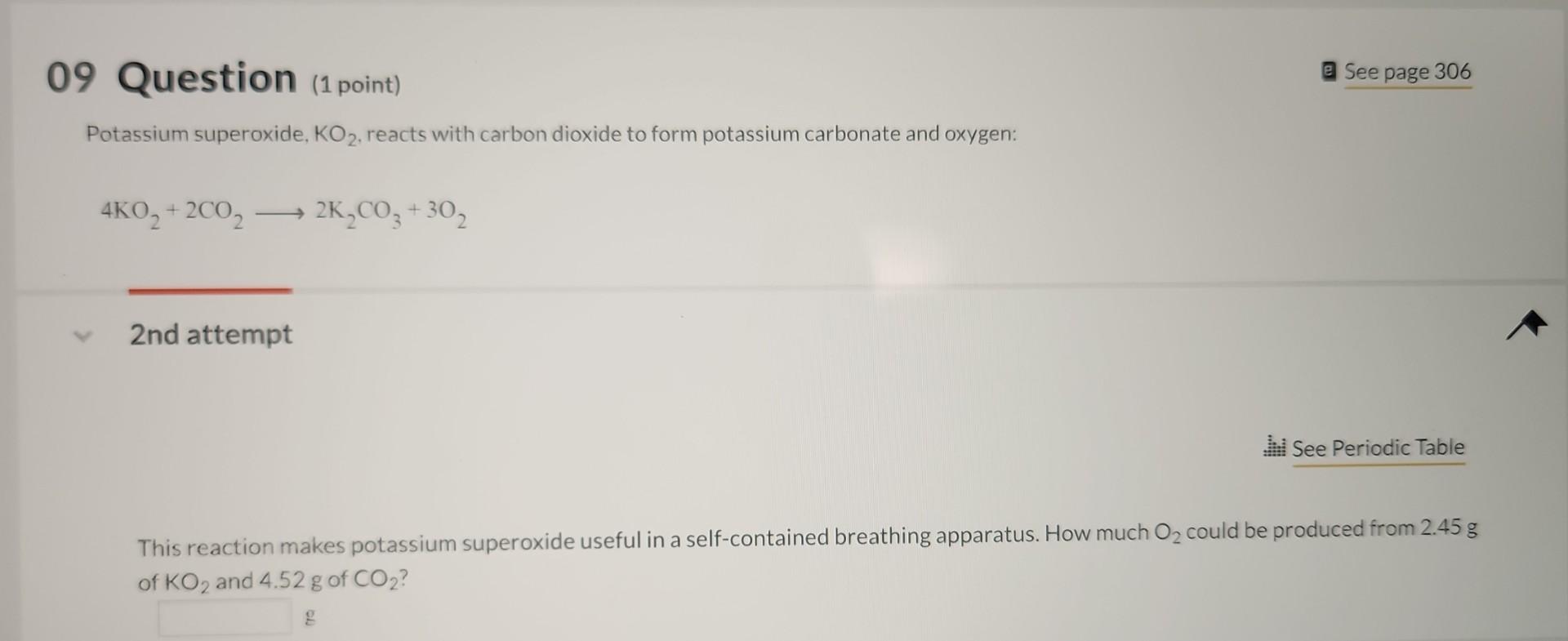Solved Potassium superoxide, KO2, reacts with carbon dioxide | Chegg.com