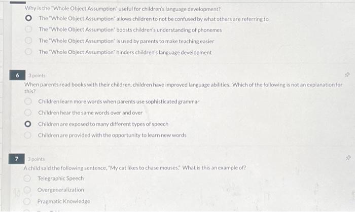 Solved Why is the "Whole Object Assumption" useful for | Chegg.com