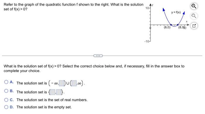 Solved Refer to the graph of the quadratic function f shown | Chegg.com